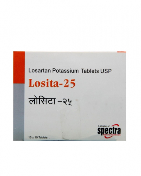 Losita 25mg Tablet 10 s Schedule H 10 Tablets In A Strip LOSARTAN 